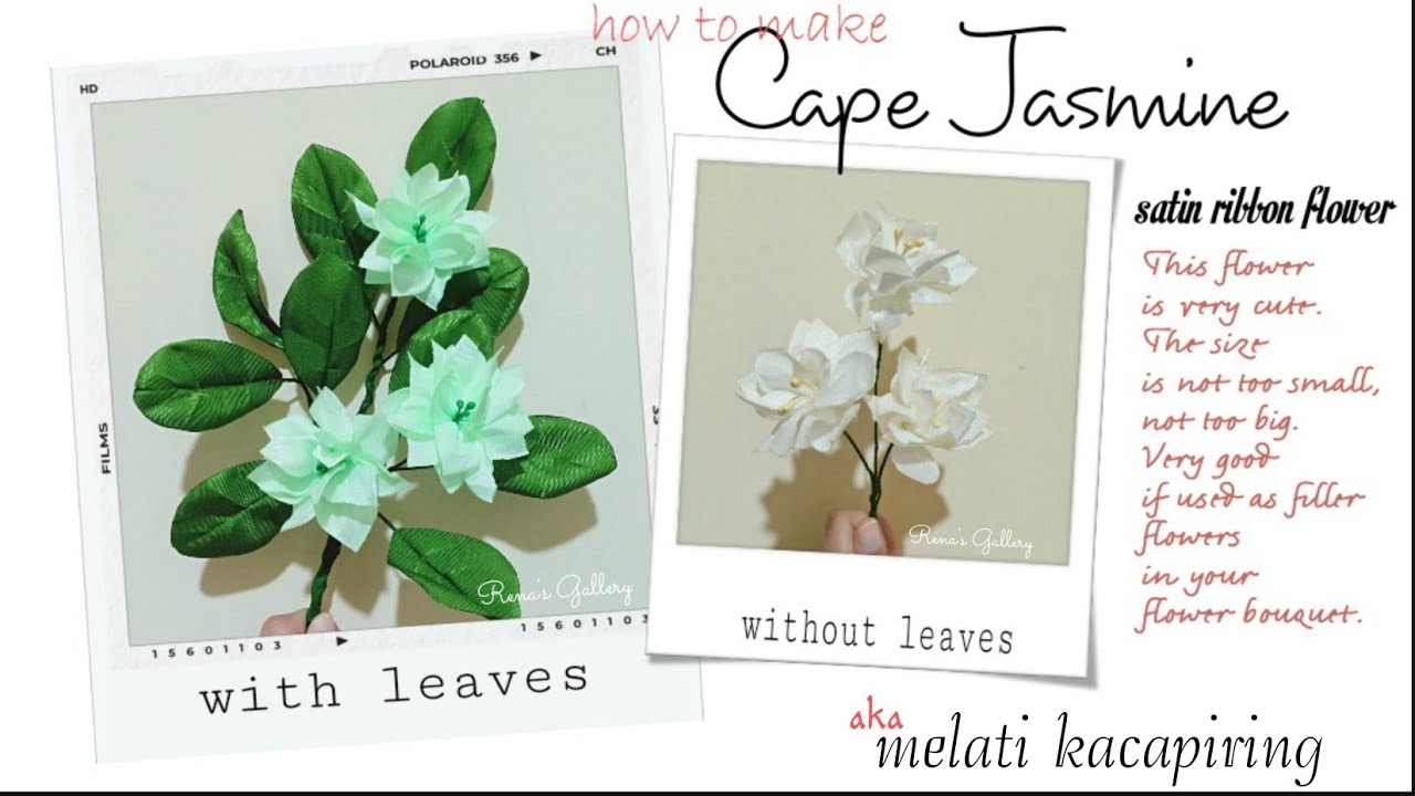Cara Membuat Bunga Melati Kacapiring Dari Pita Satin | How To Make Cape Jasmine from Satin Ribbon