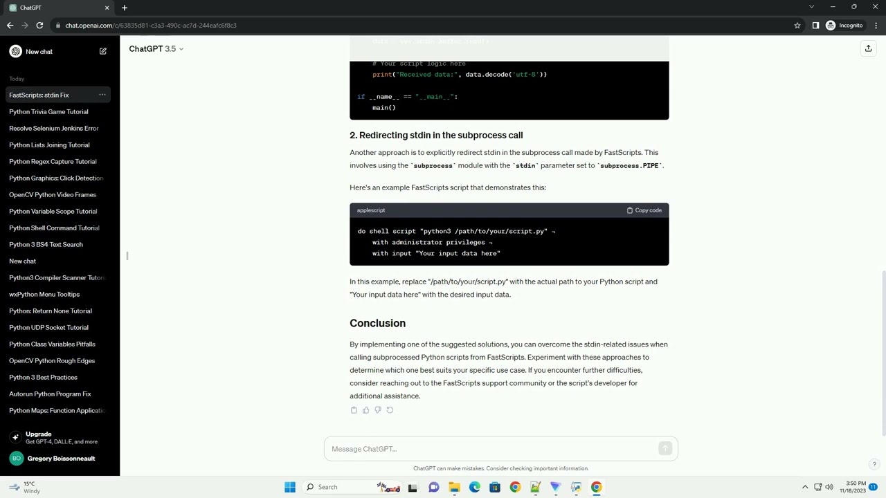 FastScripts MacOSX app strange stdin behavior when calling subprocessed Python scripts