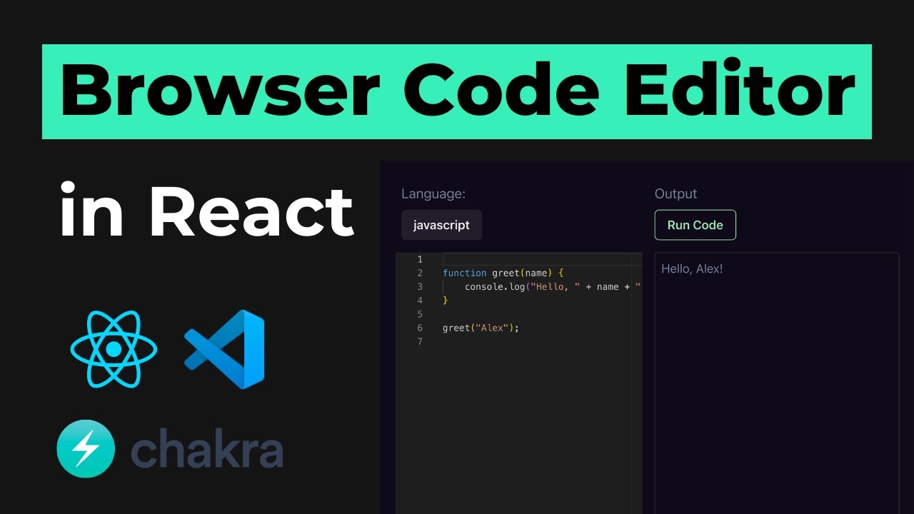 Build a Browser Code Editor in React (Monaco React Editor)