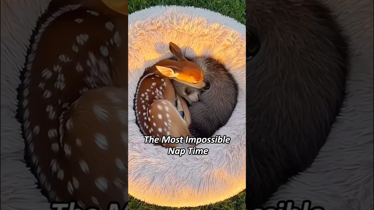 The Unlikely Friendship: Bear & Deer Return 1 Year Later❤️ #wholesome #animals #lovestory