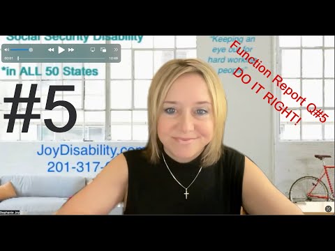 Function Report Q#5 - Dos and Don'ts in 2023 Social Security Disability Cases!
