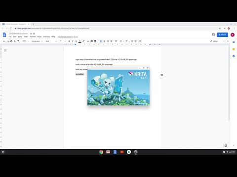 How to install Krita 4.2.8 as an appimage on a Chromebook