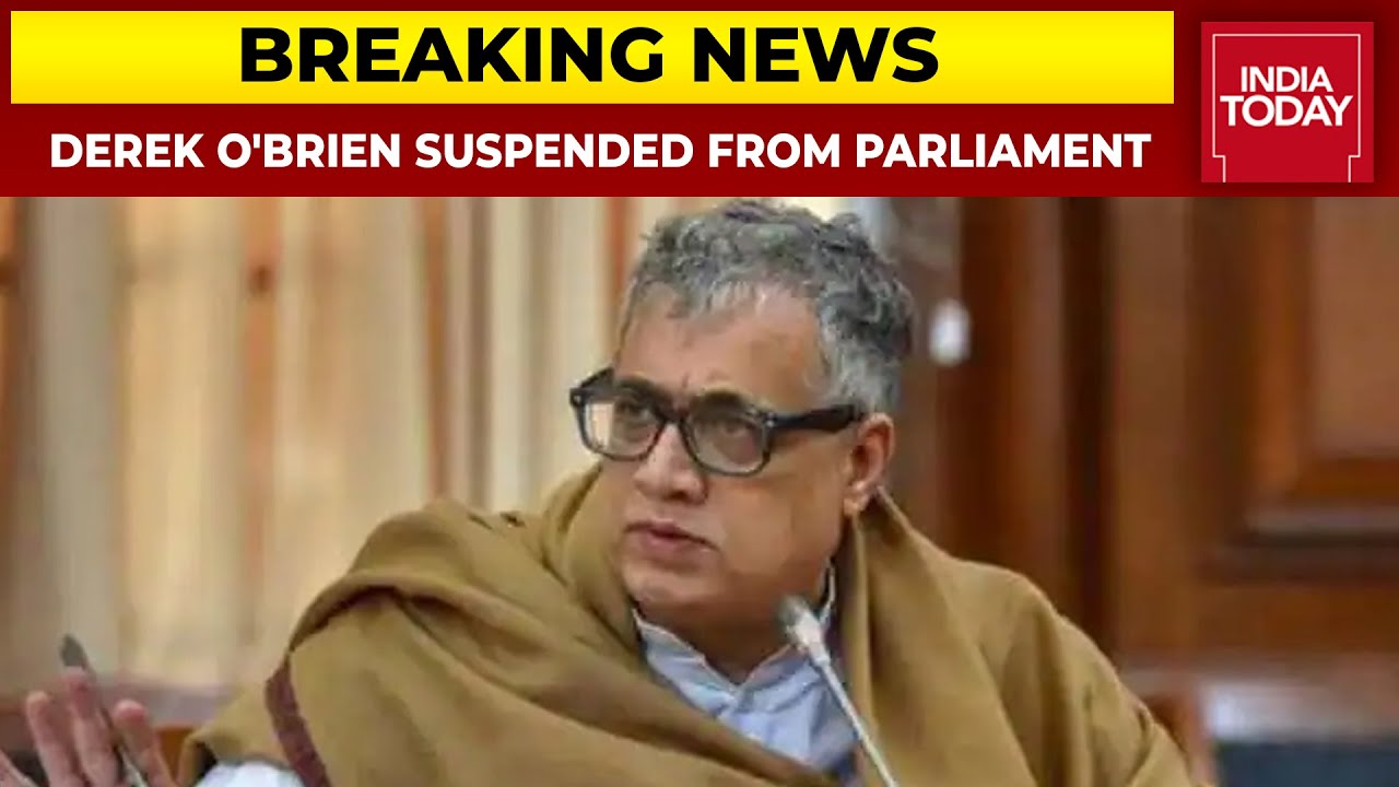 TMC MP Derek O'Brien Suspended From Rajya Sabha For Throwing Rule Book At Chair | Breaking News