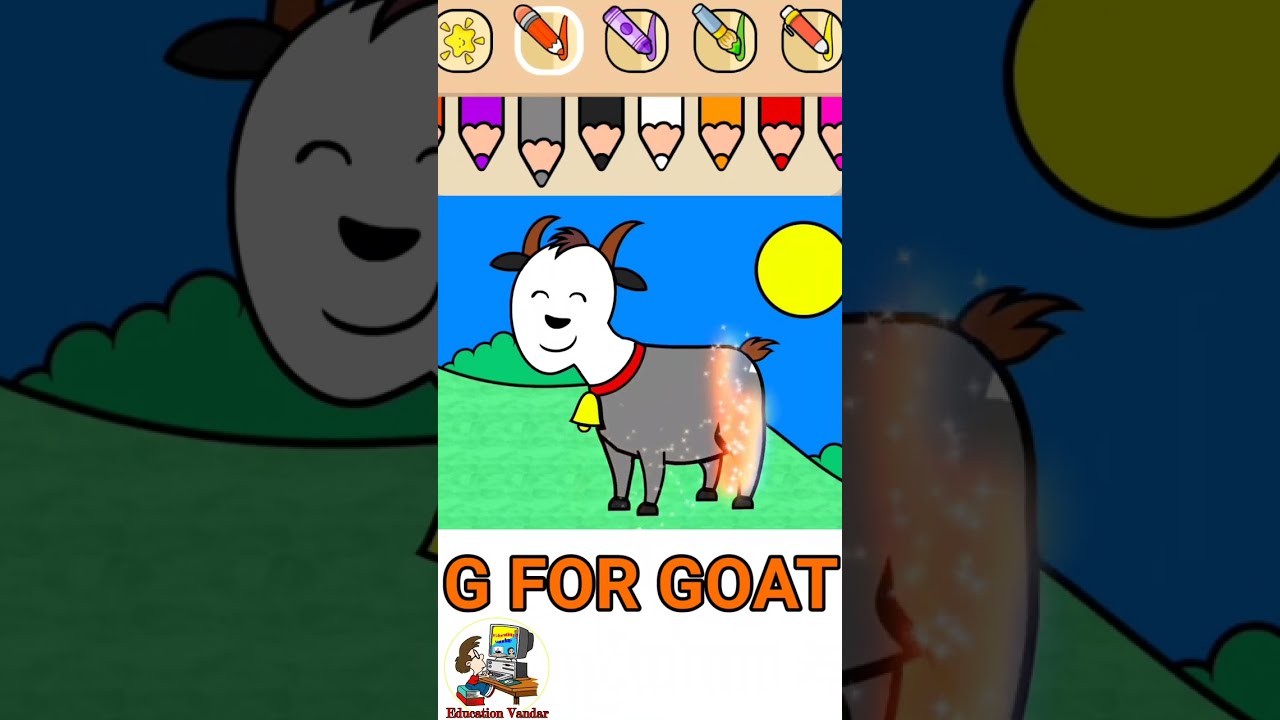 G for Goat | Coloring Goat | Alphabet Phonics and Animals | #shorts #goatdrawing