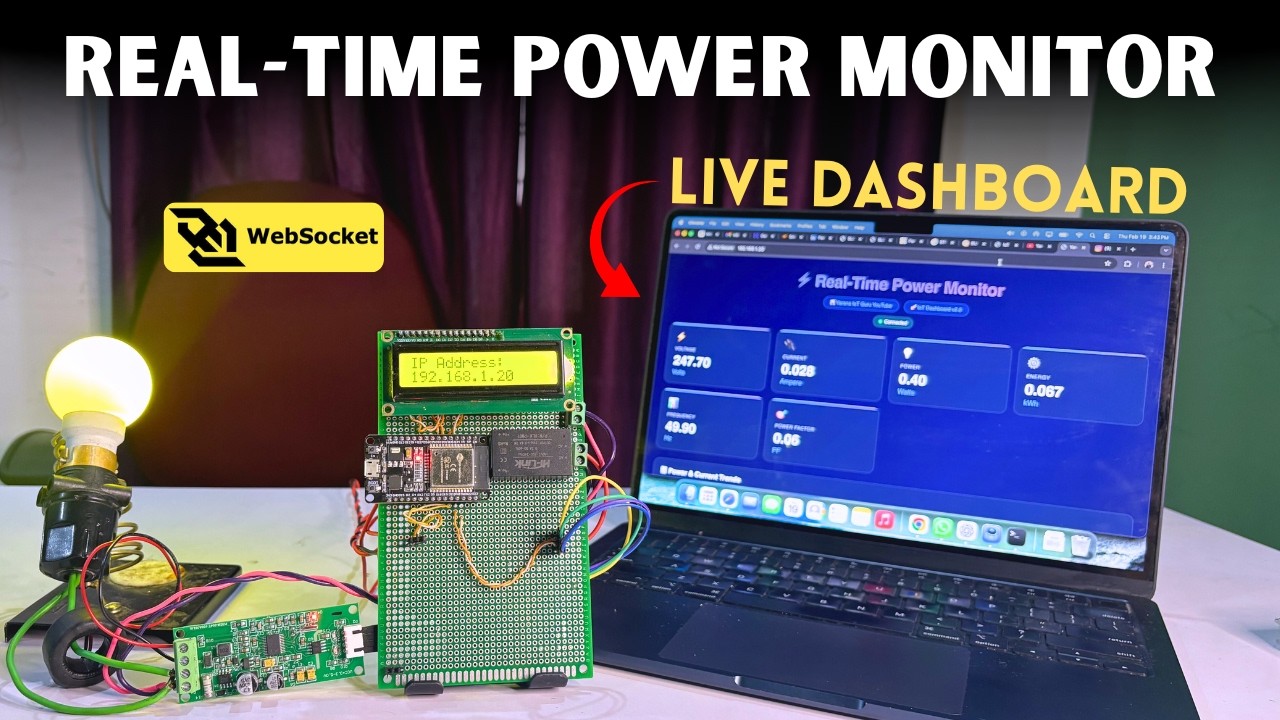 ESP32 Smart Energy Meter ⚡ PZEM-004T IoT Power Monitoring with Live WebSocket Dashboard