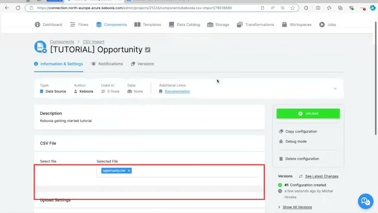 Keboola Getting Started – Part 1: Loading Data from CSV Files