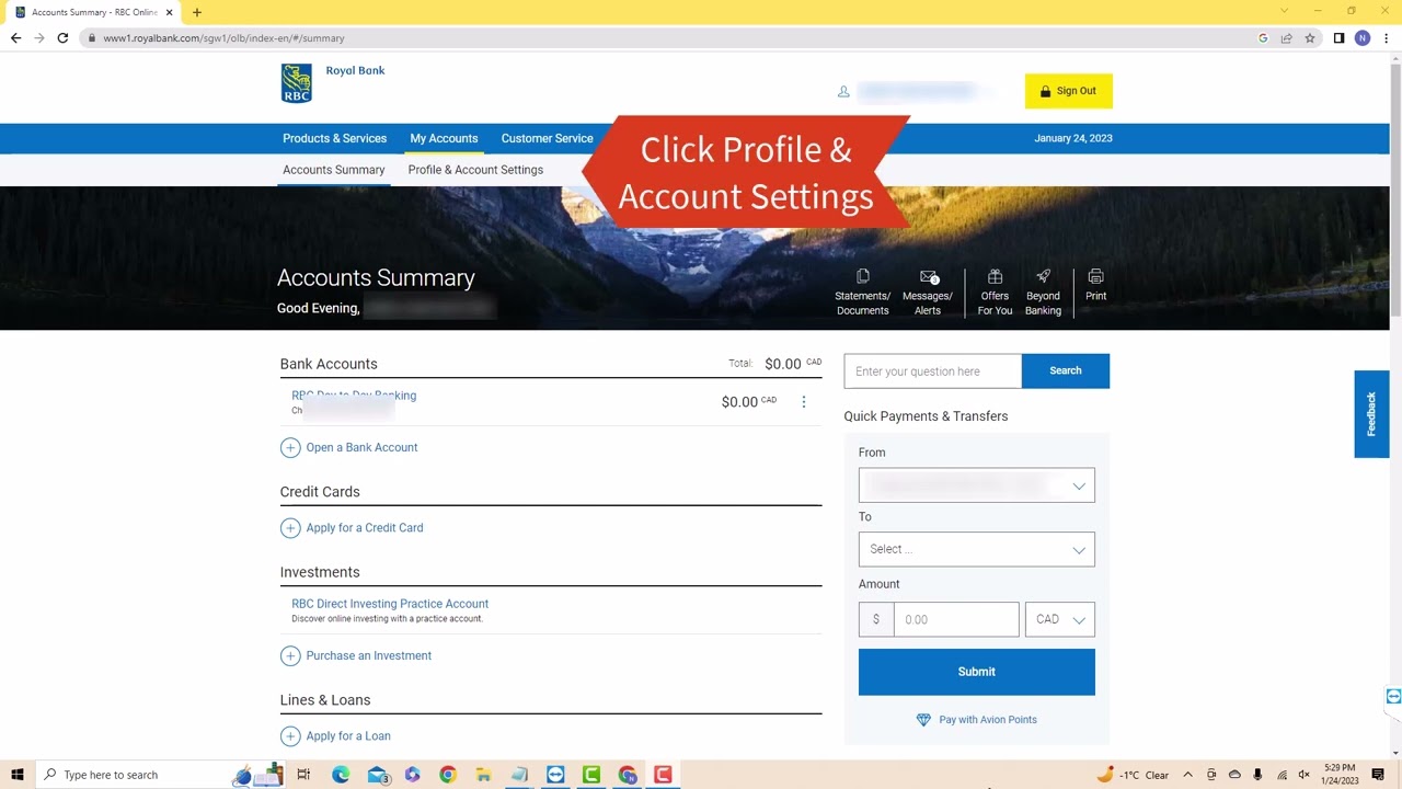 How to View or Print a Void Check on RBC Royal Bank Online