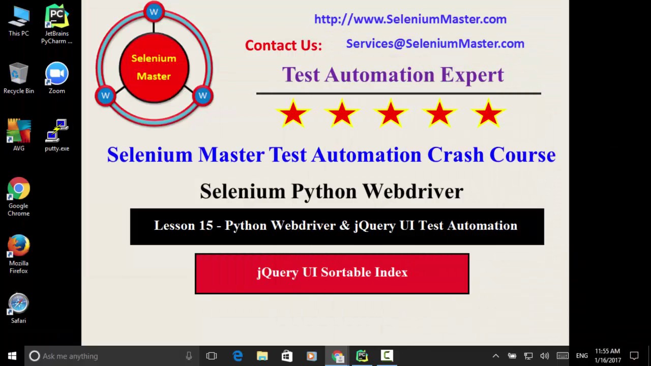 Lesson 15   Python Webdriver jQuery UI Sortable Index
