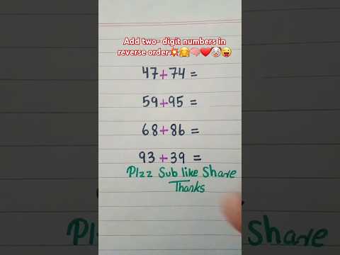 Add two- digit numbers in reverse order #maths #multiplication #mathstricks #mathproblem #trending