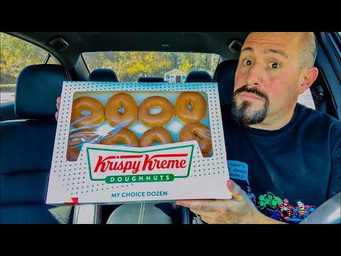 Krispy Kreme one dozen donut challenge : mukbang : Food Review