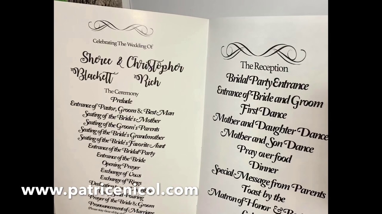 Wedding Program Magazine/Booklet