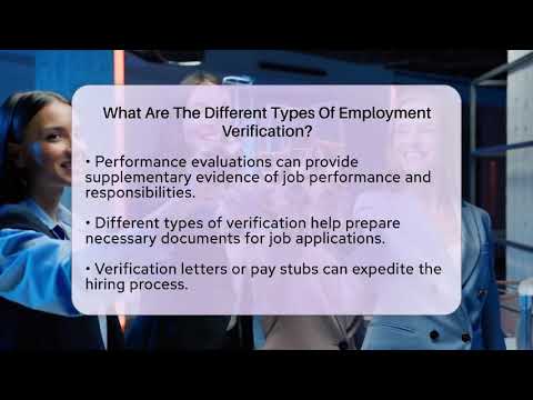 What Are The Different Types Of Employment Verification? - Job Success Network