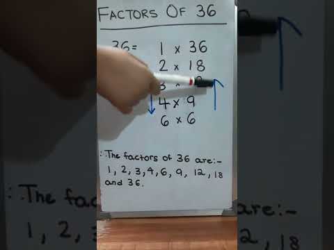 Write all the factors of 36 | Factor of 36