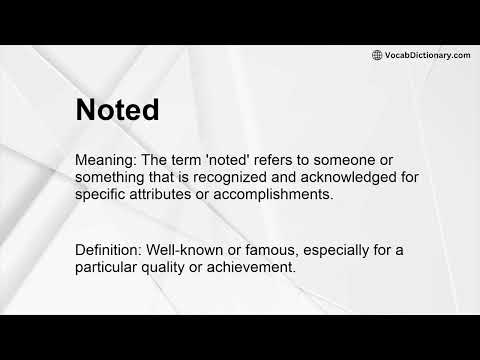 Noted Meaning
