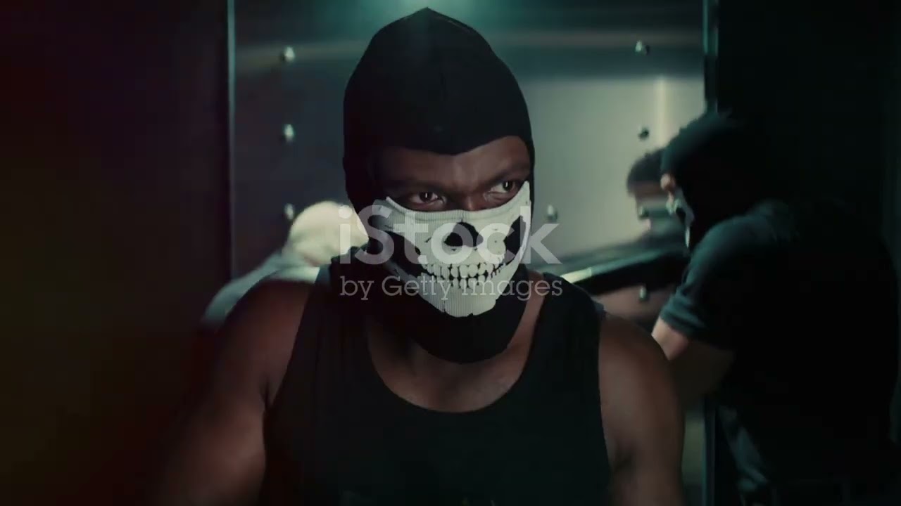 AI generated video of a bank robbery