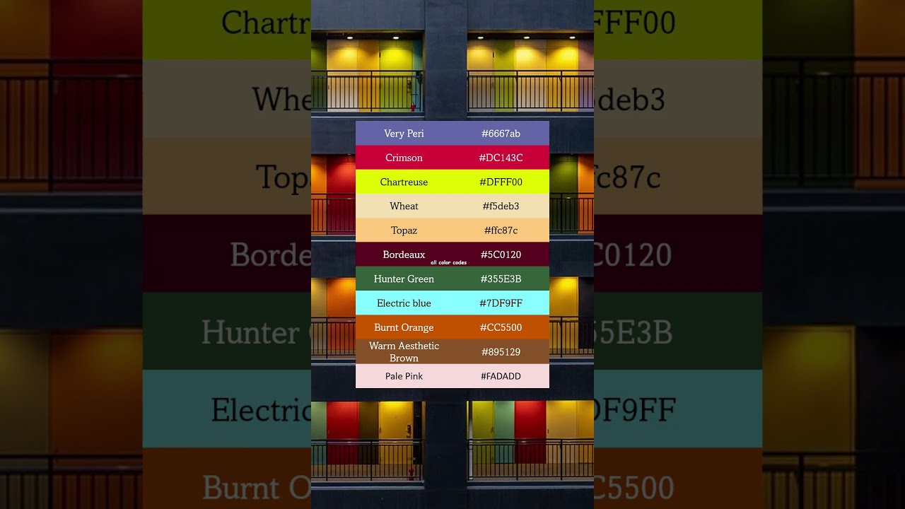 Top 11 Aesthetic Colors with Hex Codes | Perfect Palette for Design & Inspiration #ColorPalette