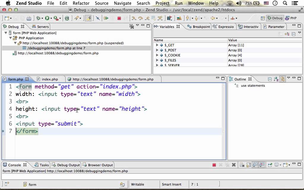 Debugging PHP Web Application using Zend Studio
