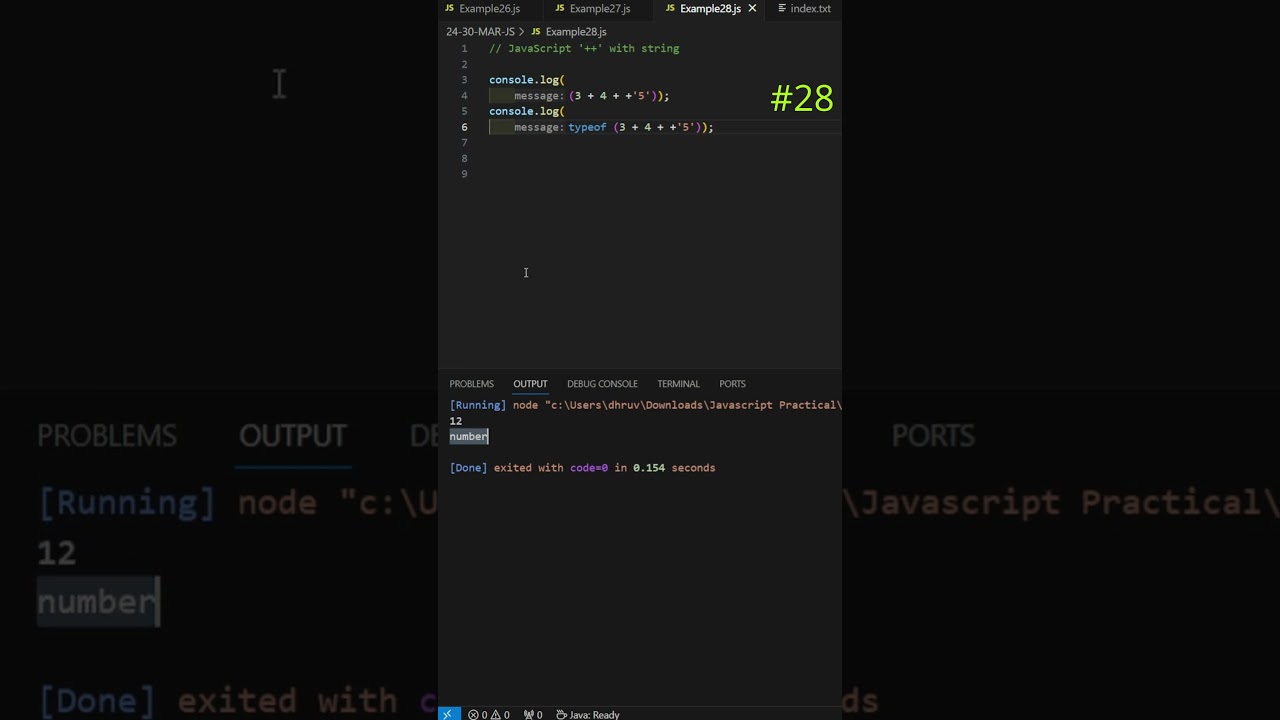 JavaScript + = #shorts #shortsfeed #ytshorts #javascript  | @DevShortsCuts