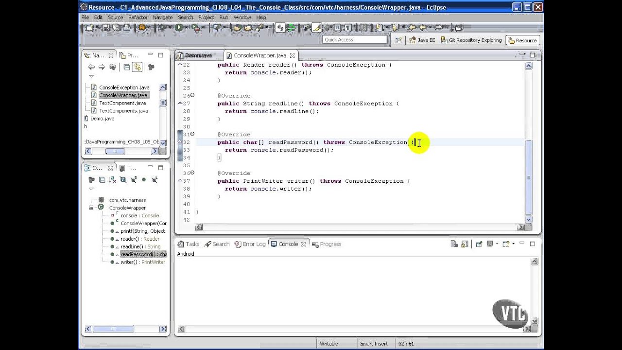 VTC Player   Advanced Java Programming Java SE 7, The Console Class