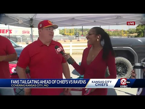 Hours before the game hundreds of cars were waiting in line for tailgating at Arrowhead Stadium