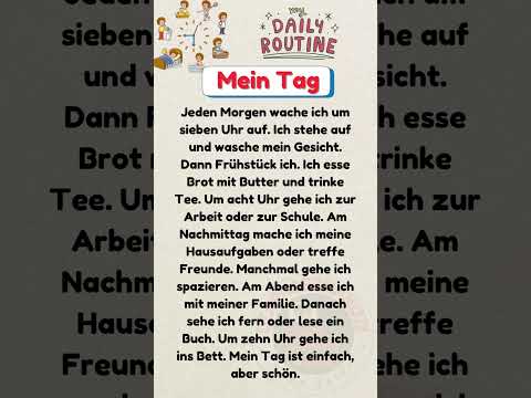 Mein Tag auf Deutsch erklärt | A1-A2 | #deutschlernen#deutschfüranfänger