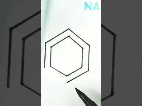 #shorts #how to draw a simple 3D hexagon drawing step by step / 3D drawings