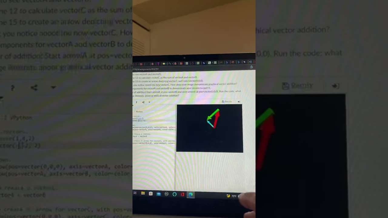 Adding vectors with VPython 1