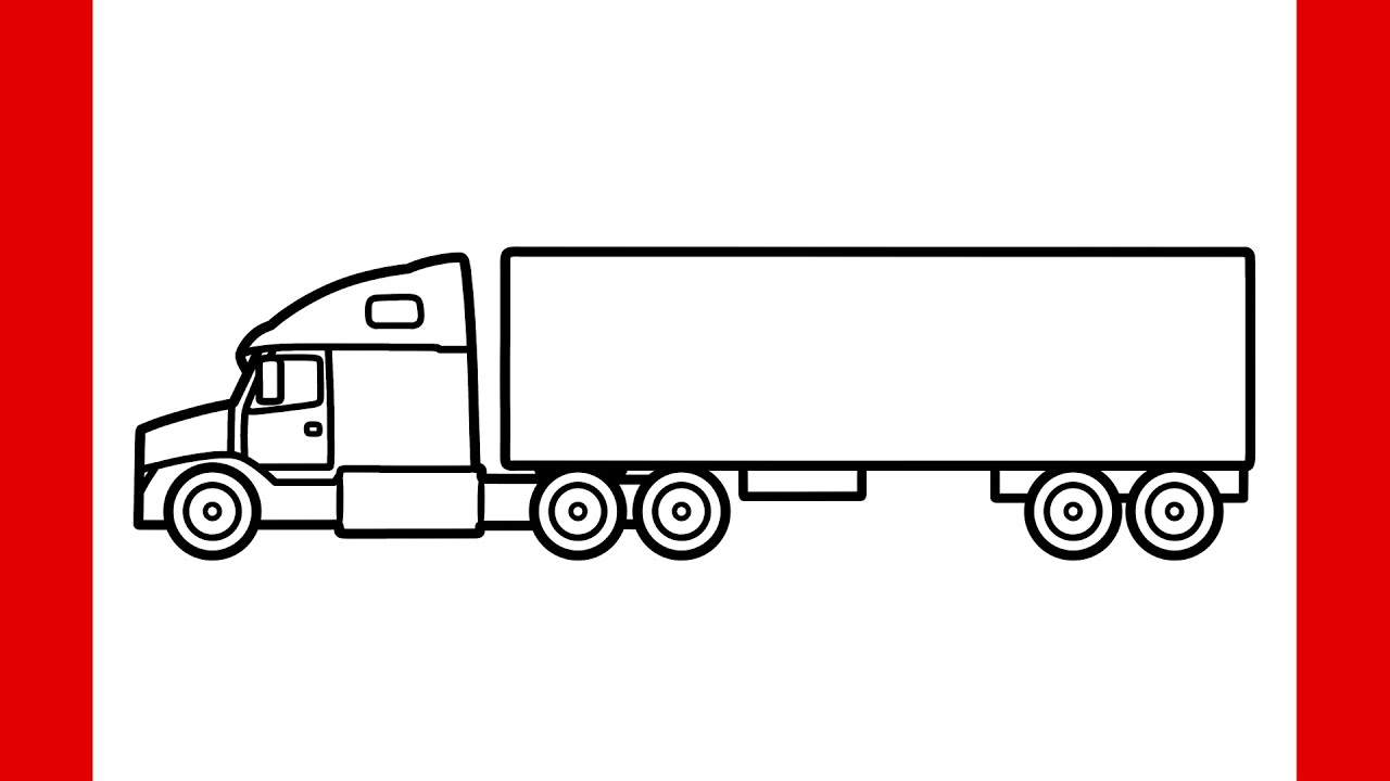 How to draw a TRUCK easy | Drawing long-rage american truck step by step