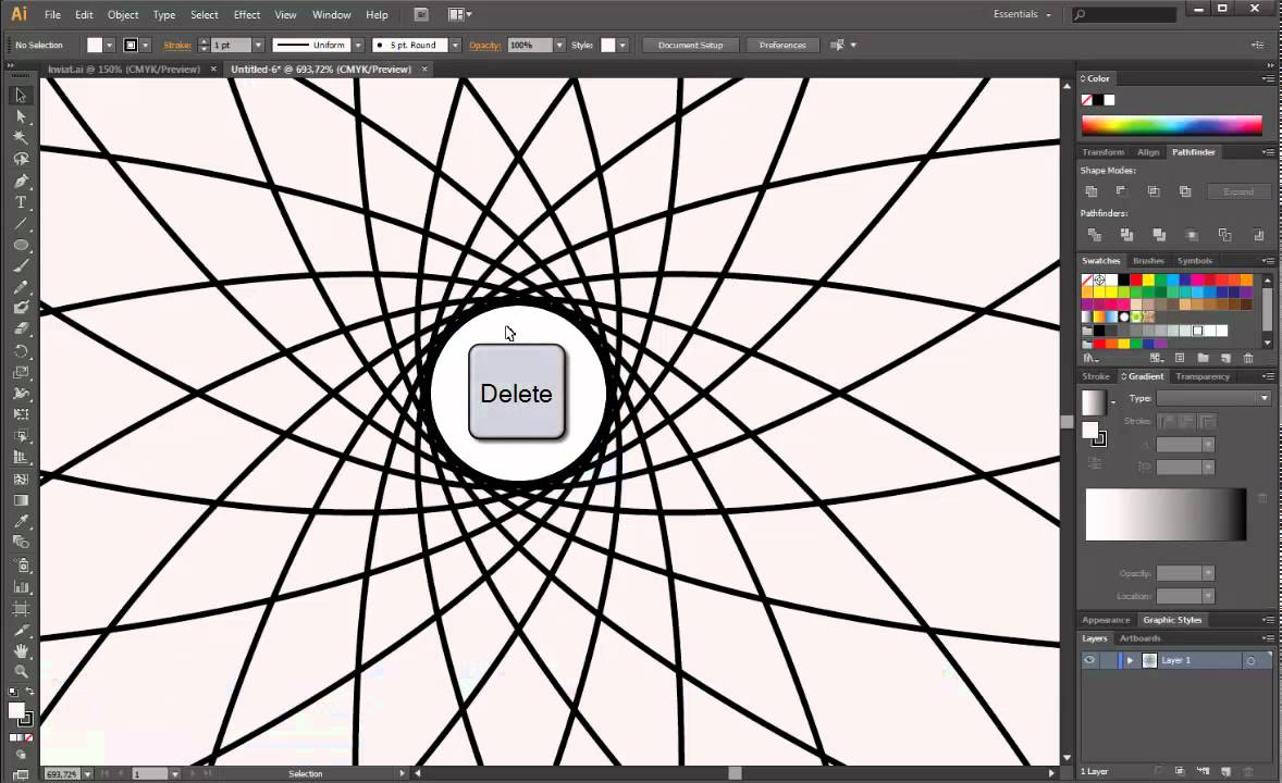 Adobe Illustrator CS3 or higher versions - Tutorial no. 1 - Flower