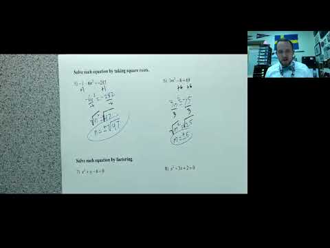 Algebra 1 Chapter 9 Review