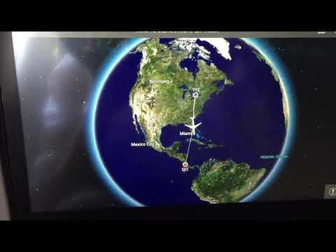 In flight map. Toronto to Costa Rica
