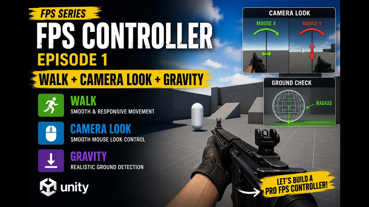 Unity FPS Controller Tutorial – Beginner to Advanced | Movement + Camera Look | #1