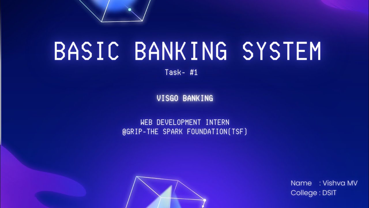 Building a Basic Banking System | Web Development Project | GRIP Internship