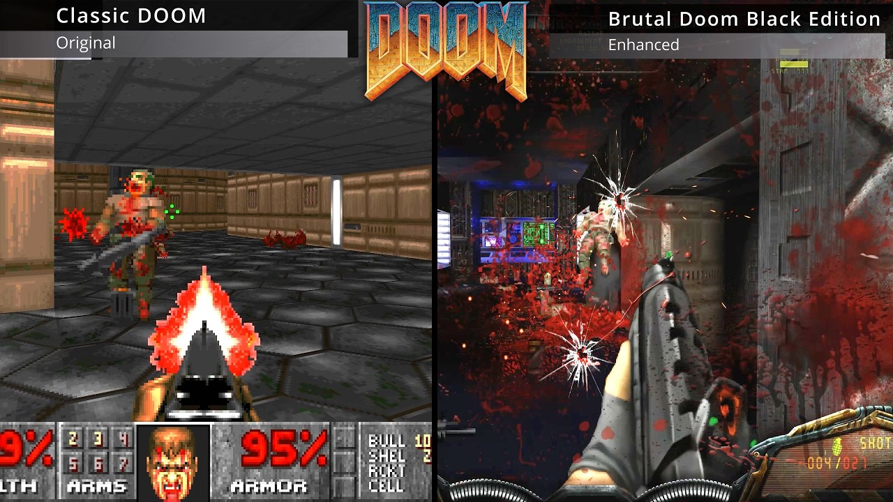 DOOM 1 ORIGINAL vs ENHANCED MOD – The Difference is INSANE!