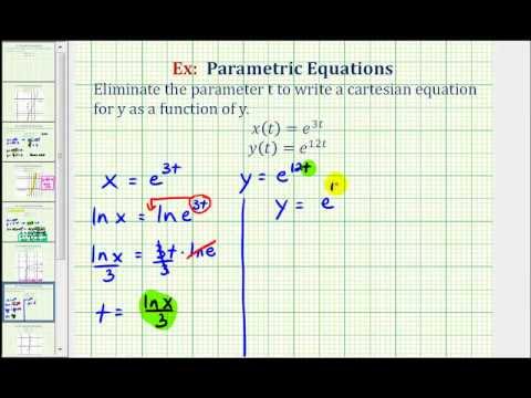 Ex 4: Write Parametric Equations as a Cartesian Equation