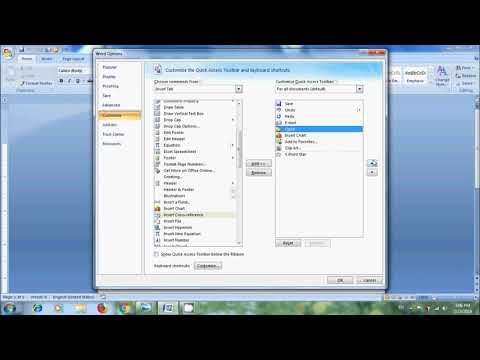 Word 2007: How to customize quick access toolbar in MS Word 2007