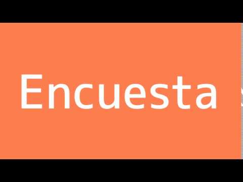 How to say Survey in Spanish