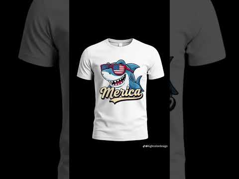 Patriotic Cool Shark Of The Ocean Summer T-Shirt – Funny USA Flag Sunglasses Design for 4th of July