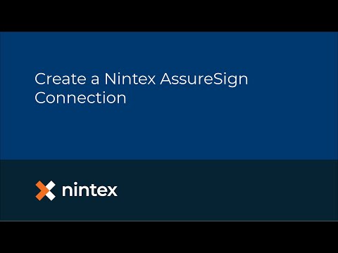 Nintex AssureSign: Create a Nintex AssureSign Connection