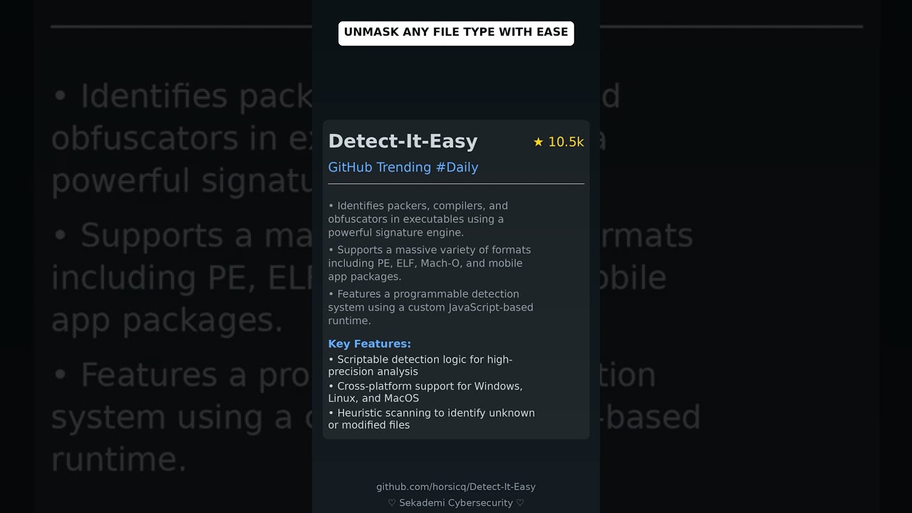 GitHub Trending Repositories: horsicq/Detect-It-Easy 🇬🇧