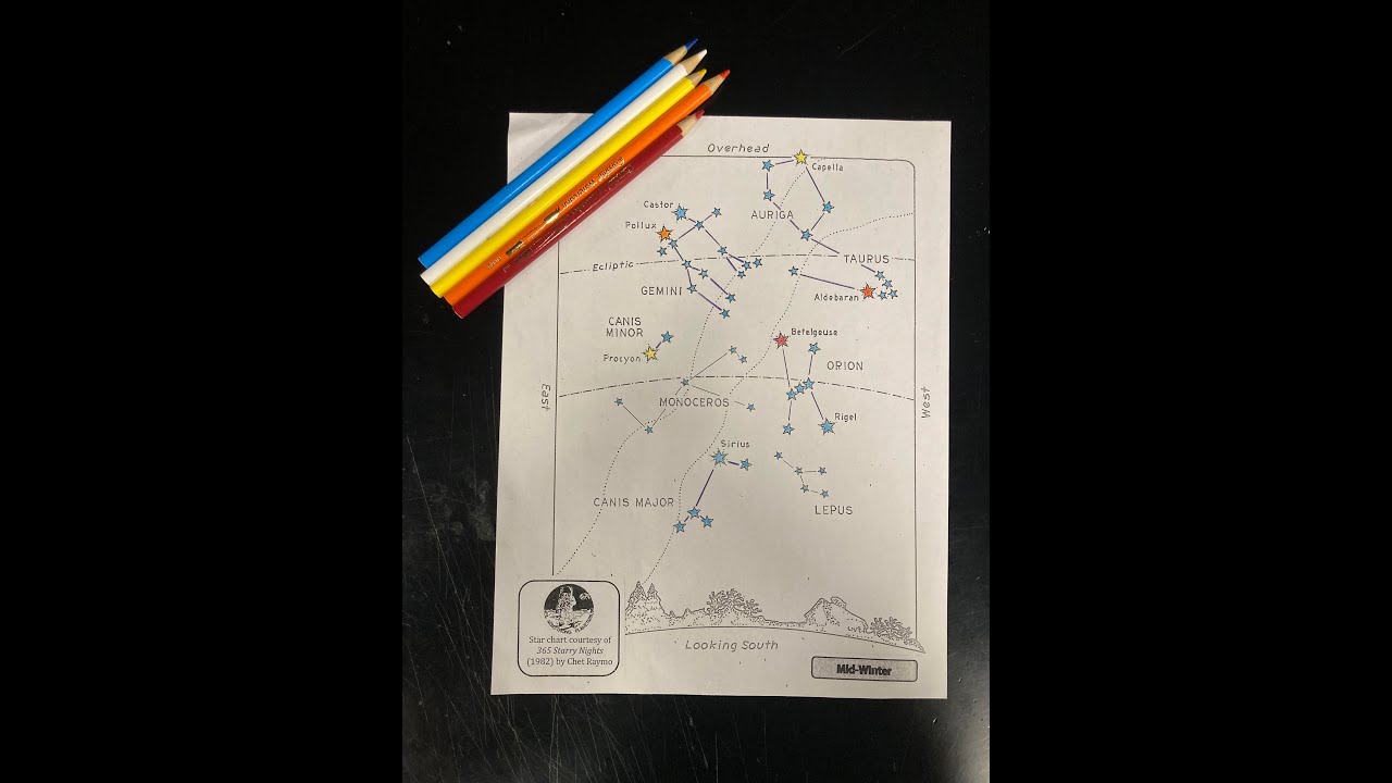 5th Grade Elementary Astronomy Program- Winter Coloring Sheet Lesson
