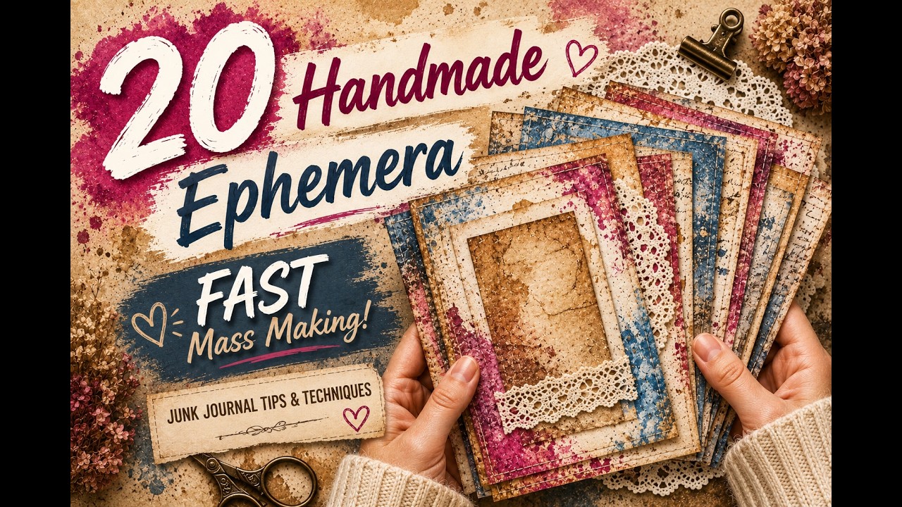 20 Handmade Ephemera Pieces in ONE Session! | Junk Journal Mass Make Tutorial (Beginner Friendly)