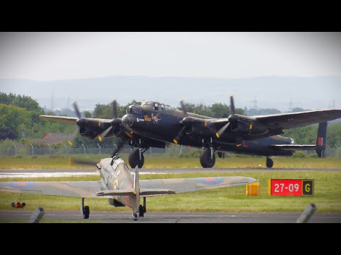 LANCASTER BOMBER At Liverpool Airport | HD Planespotting