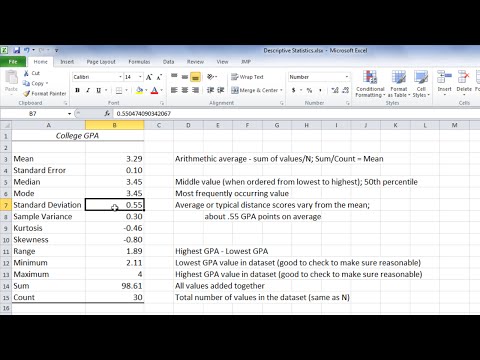 Statistics in Excel - Mean (Average), Median, Mode, and Standard Deviation