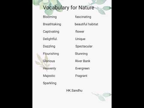 vocabulary for Nature (ielts )