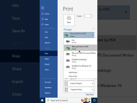 How to Print a Word Document as a PDF File - Microsoft Word Tutorials