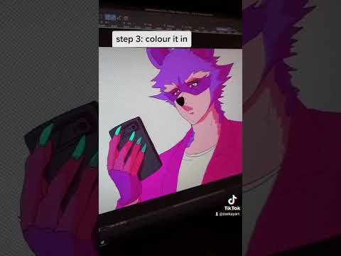 how i made this fake 80s anime style screenshot #tracing #art #furryfandom