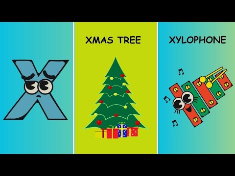 Letter X | ABC Flashcards | X Words In English | Words Starting With X