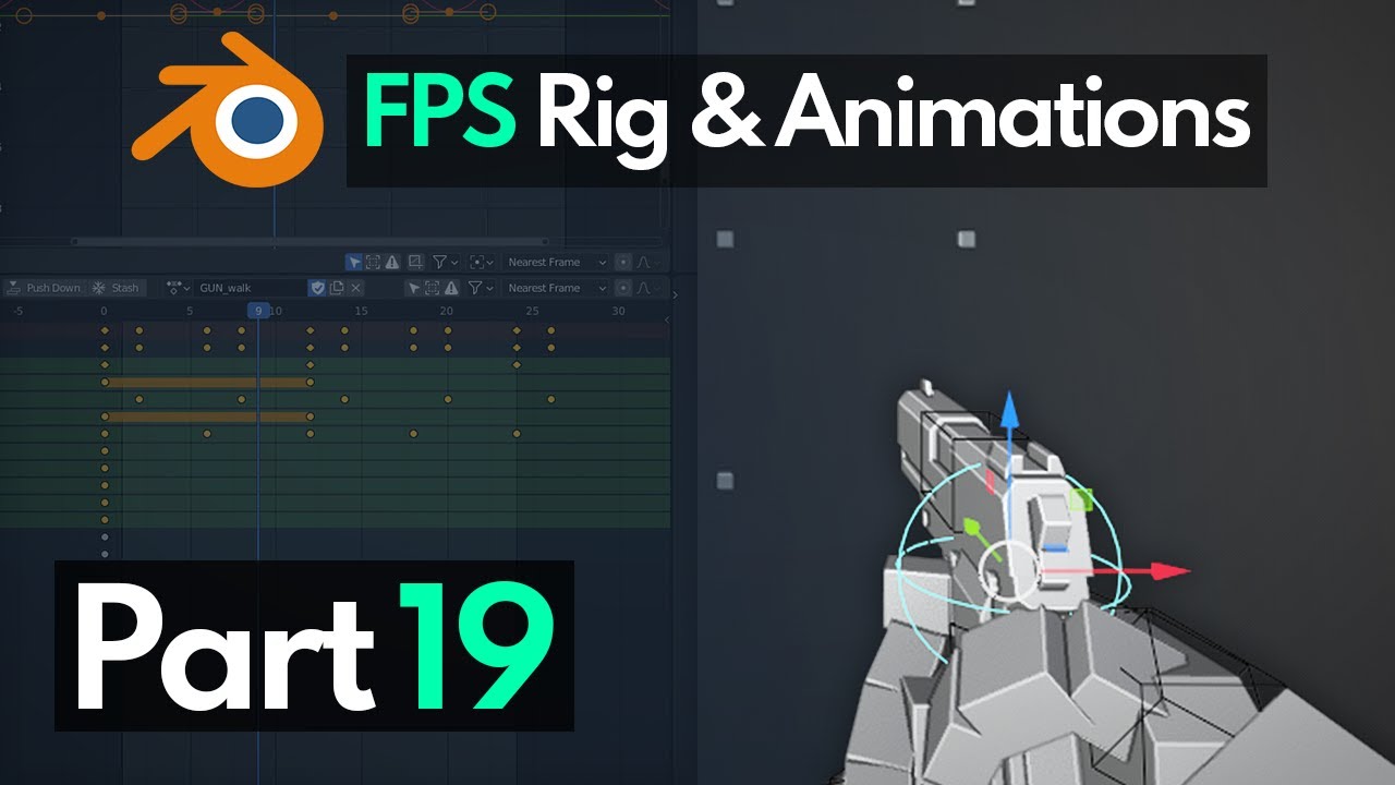 Blender FPS Rigging & Animation Tutorial - Part 19 - Creating the Walk Animation