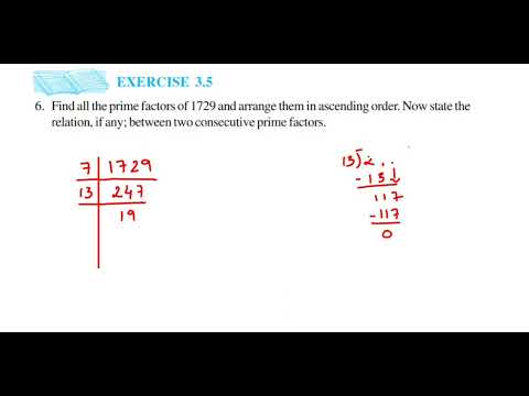 Find all the prime factor of 1729 and arrange them in ascending order.6q ex 3.5 playing with numbers